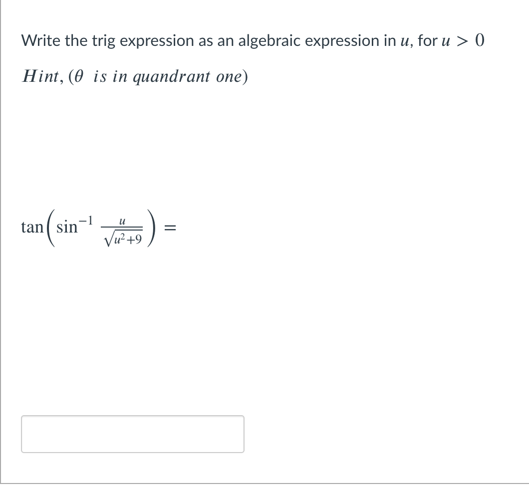 Solved Write the trig expression as an algebraic expression | Chegg.com
