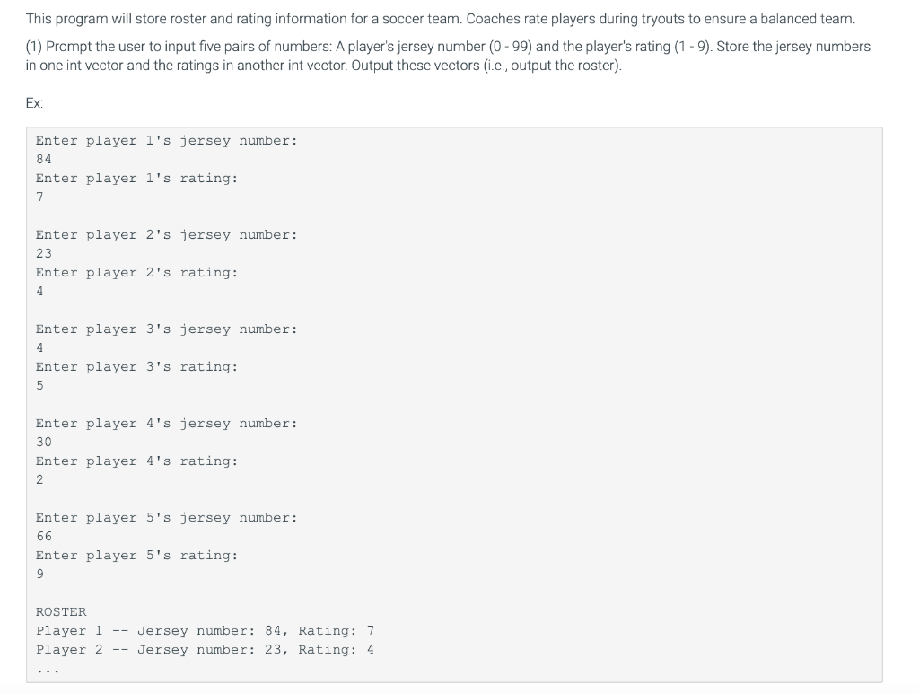 Solved (2) Implement a menu of options for a user to modify | Chegg.com