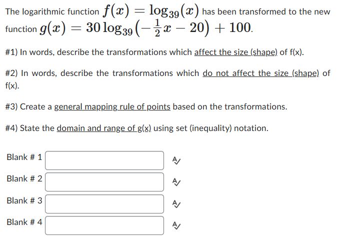 Solved answer all pleaseThe logarithmic function | Chegg.com
