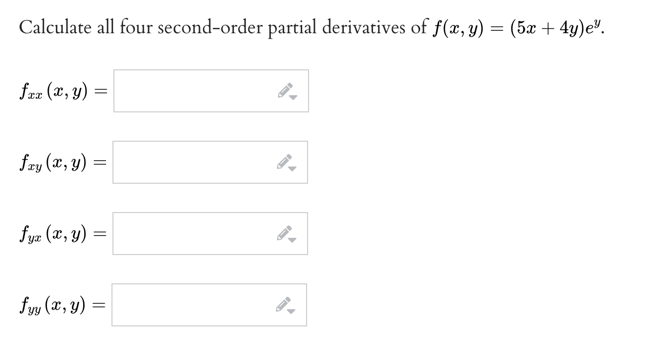 Solved Calculate all four second-order partial derivatives | Chegg.com