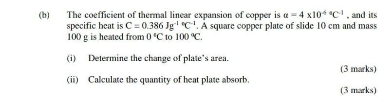 Solved (b) The coefficient of thermal linear expansion of | Chegg.com