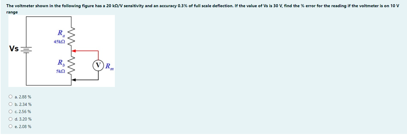 Solved The voltmeter shown in the following figure has a 20 | Chegg.com