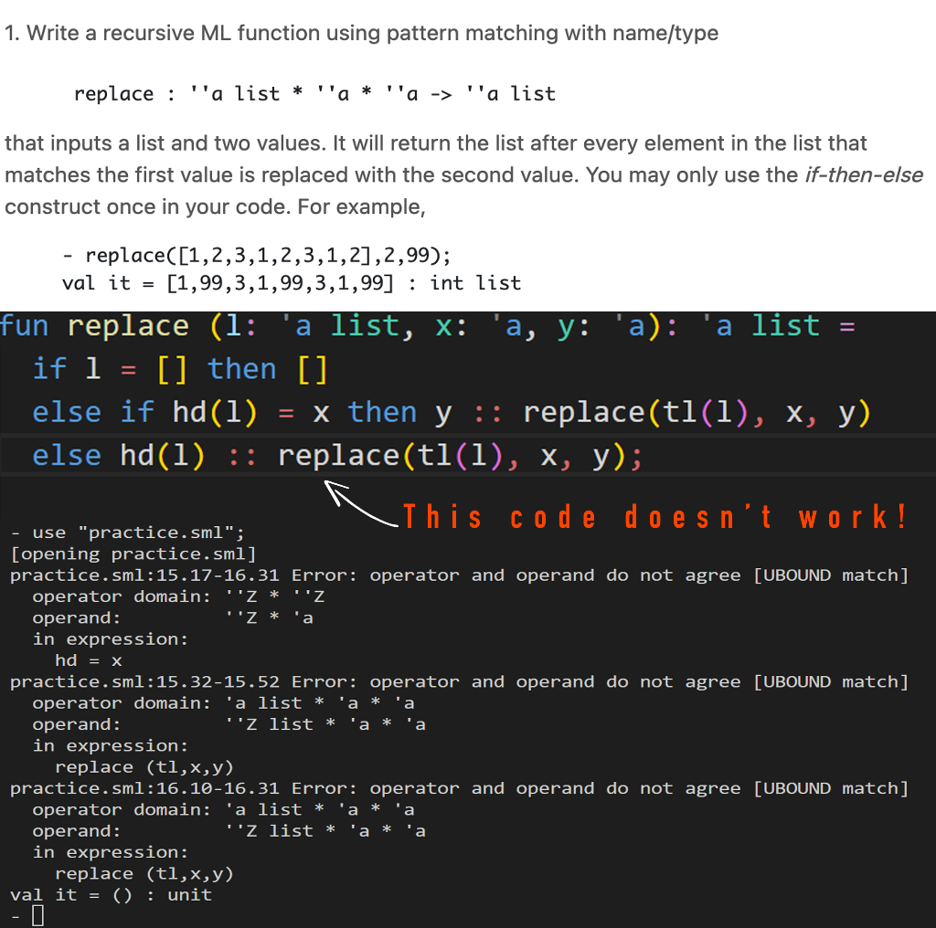 Solved Write the function in Standard ML. Kindly, give the | Chegg.com