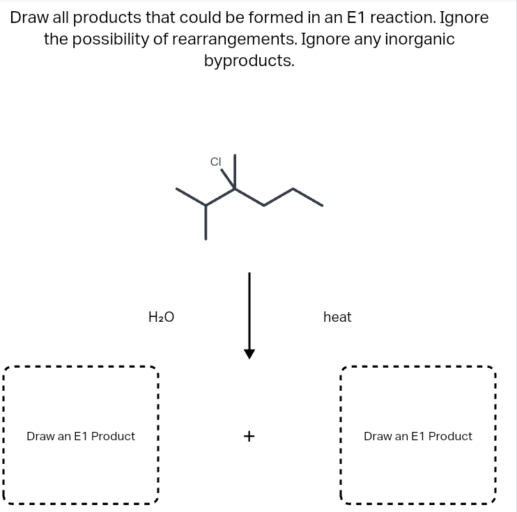Solved Draw all products that could be formed in an E1 | Chegg.com