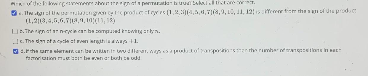 Solved Which of the following statements are given as axioms | Chegg.com