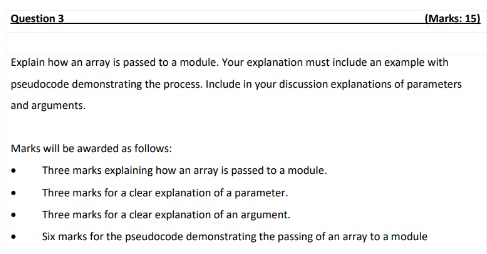 Solved Explain how an array is passed to a module. Your | Chegg.com