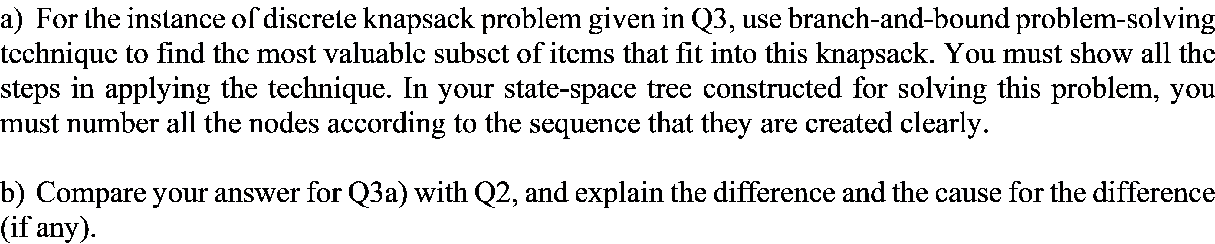 Consider the instance of discrete knapsack problem | Chegg.com