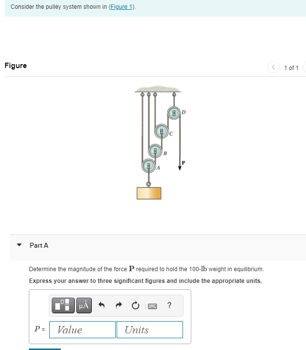 Solved Consider the pulley system shown in (Figure 1). | Chegg.com