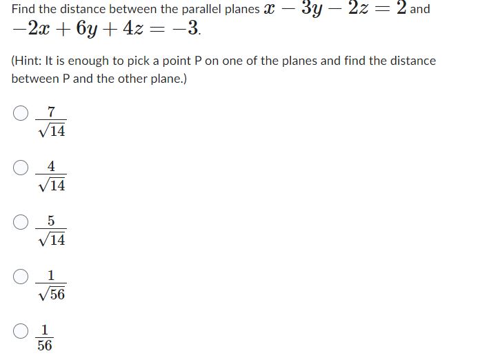 Solved Find the distance between the parallel planes | Chegg.com