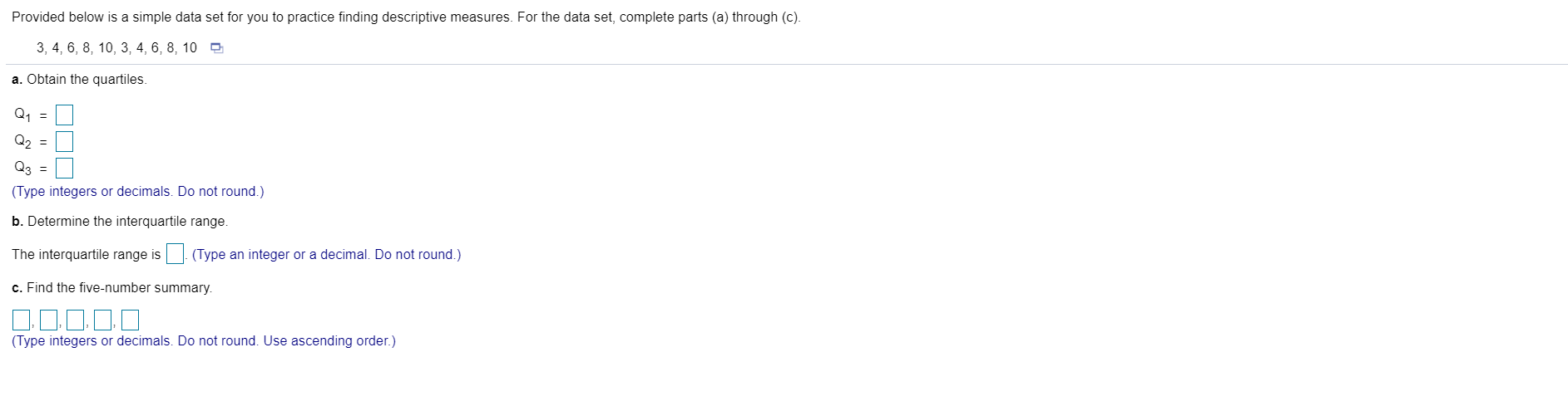 Solved Provided below is a simple data set for you to | Chegg.com