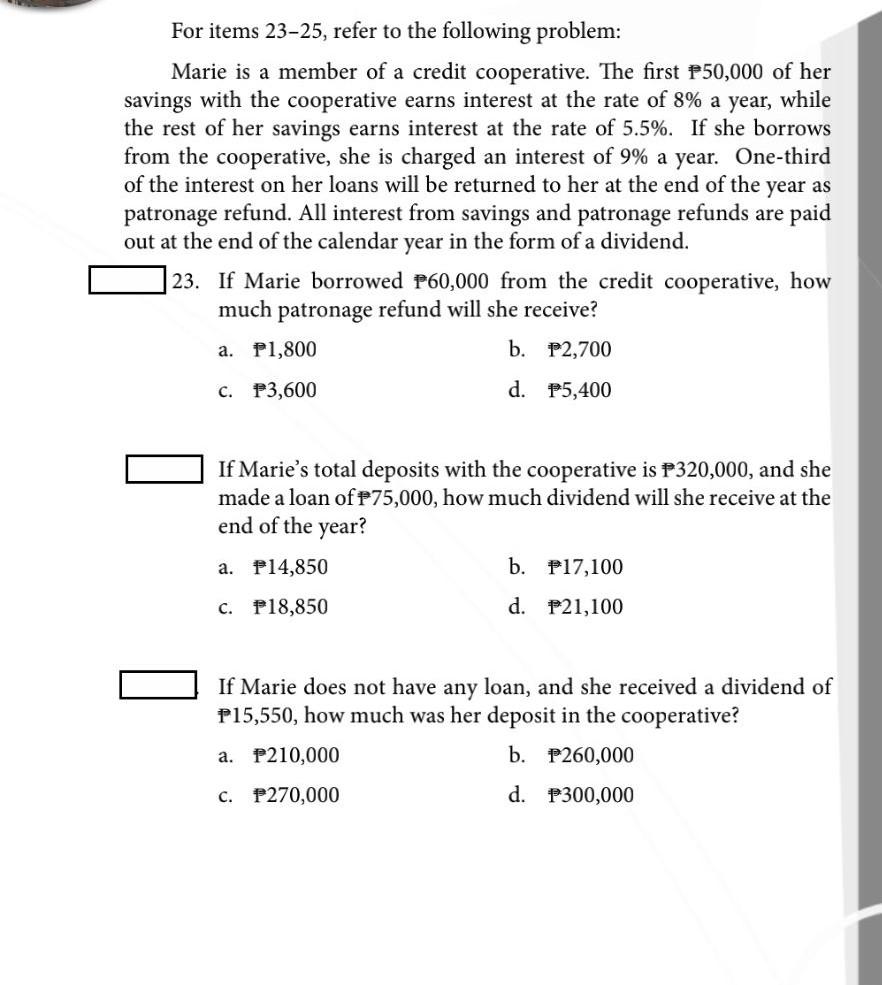 Solved For items 23-25, refer to the following problem: | Chegg.com
