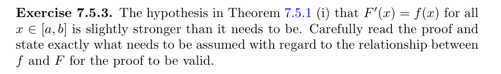 Solved Exercise 7.5.3. ﻿The hypothesis in Theorem 7.5.1 (i) | Chegg.com