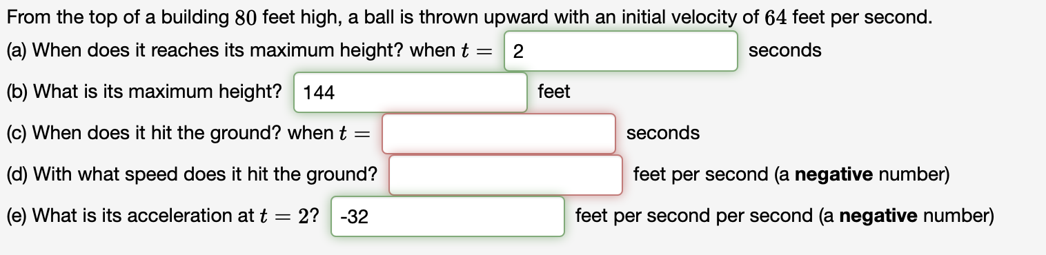 Solved Erom the top of a building 80 feet high, a ball is | Chegg.com