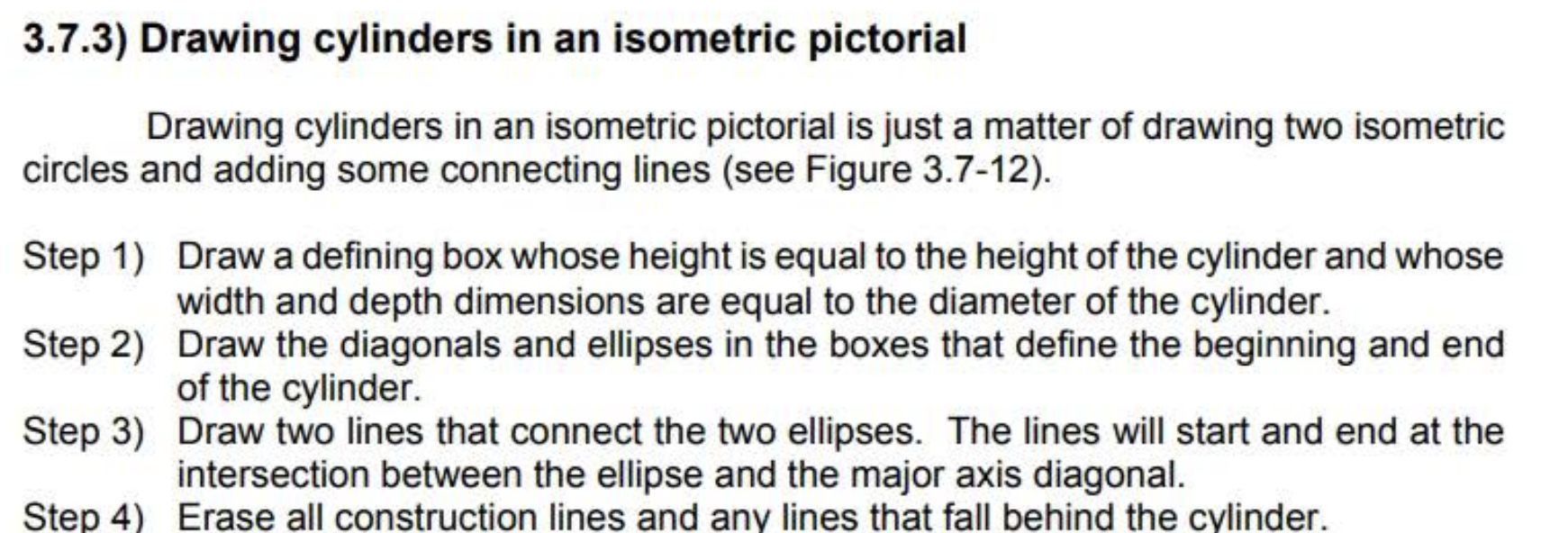 Solved 3.7.3) Drawing cylinders in an isometric pictorial | Chegg.com