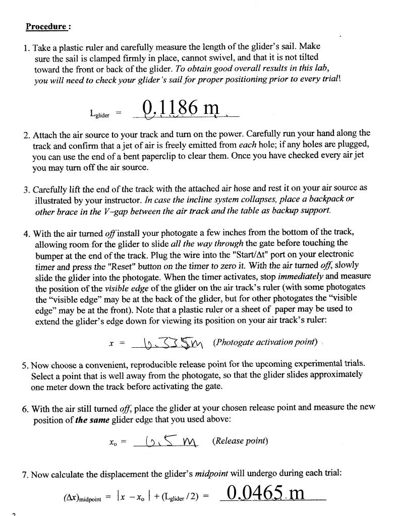 Physics Laboratory Exercise Measuring "g" using | Chegg.com