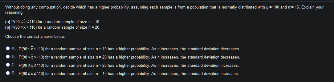 Solved Without doing any computation, decide which has a | Chegg.com