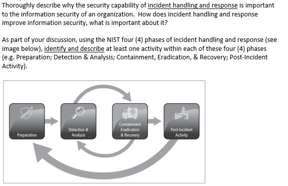 Solved Thoroughly describe why the security capability of | Chegg.com