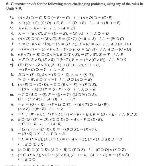 Solved 6. Construct proofs for the following more | Chegg.com