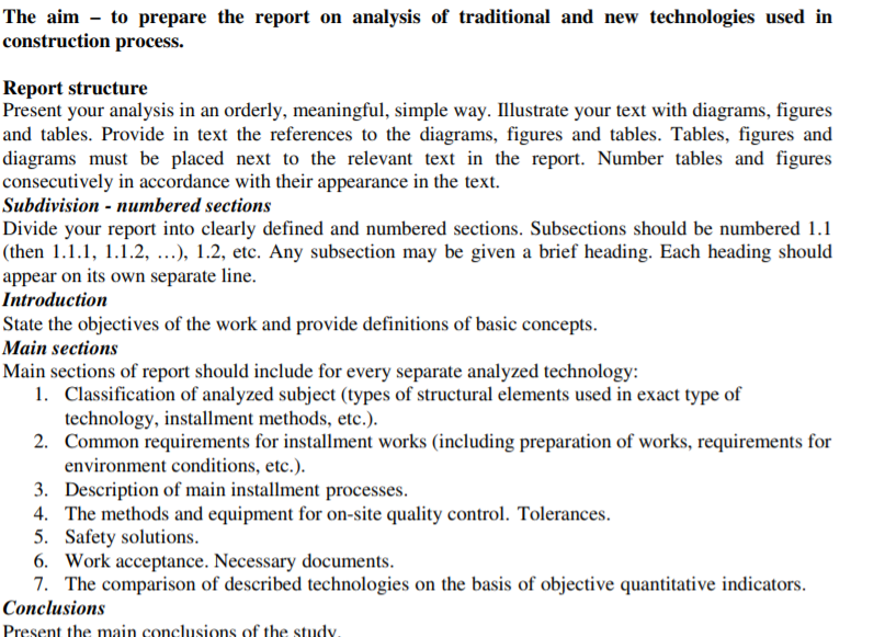 The aim – to prepare the report on analysis of | Chegg.com