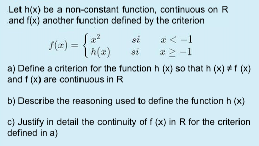 Solved Let h(x) be a non-constant function, continuous on R | Chegg.com