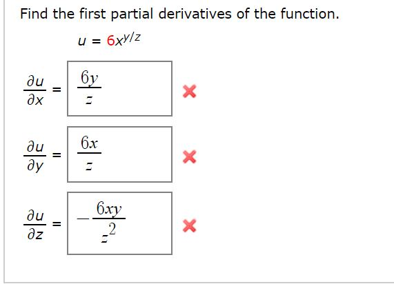 Solved Find the first partial derivatives of the function. u | Chegg.com