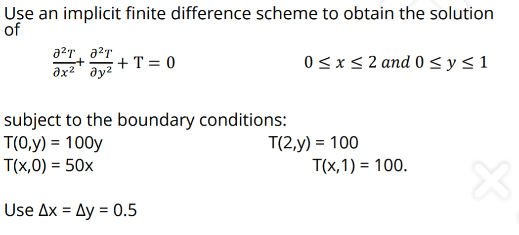Solved Use an implicit finite difference scheme to obtain | Chegg.com