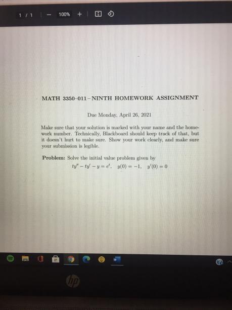 Solved 1/1 100% + MATH 3350 011 - NINTH HOMEWORK ASSIGNMENT | Chegg.com