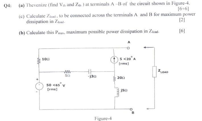 Solved Vth ﻿and Zth A-B of ﻿the circuit shown in | Chegg.com