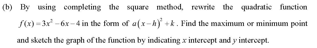 Solved By using completing the square method, rewrite the | Chegg.com