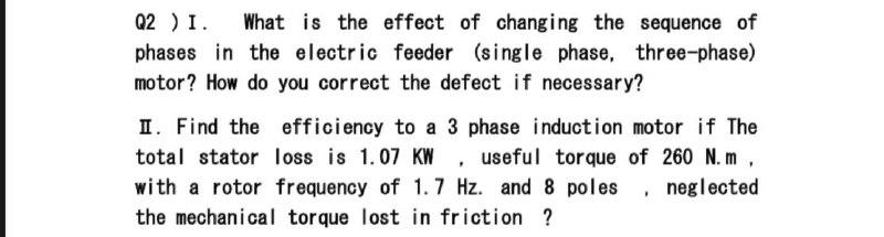 Solved Q2 ) I. What is the effect of changing the sequence | Chegg.com