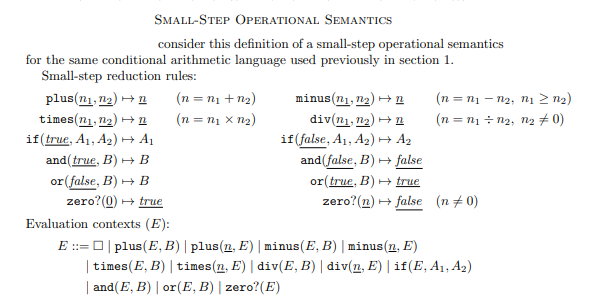 Solved ni SMALL-STEP OPERATIONAL SEMANTICS consider this | Chegg.com