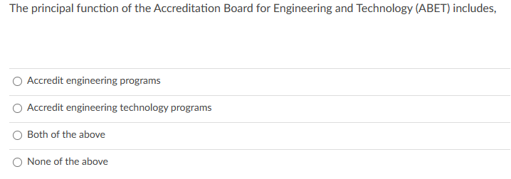 Solved The principal function of the Accreditation Board for | Chegg.com