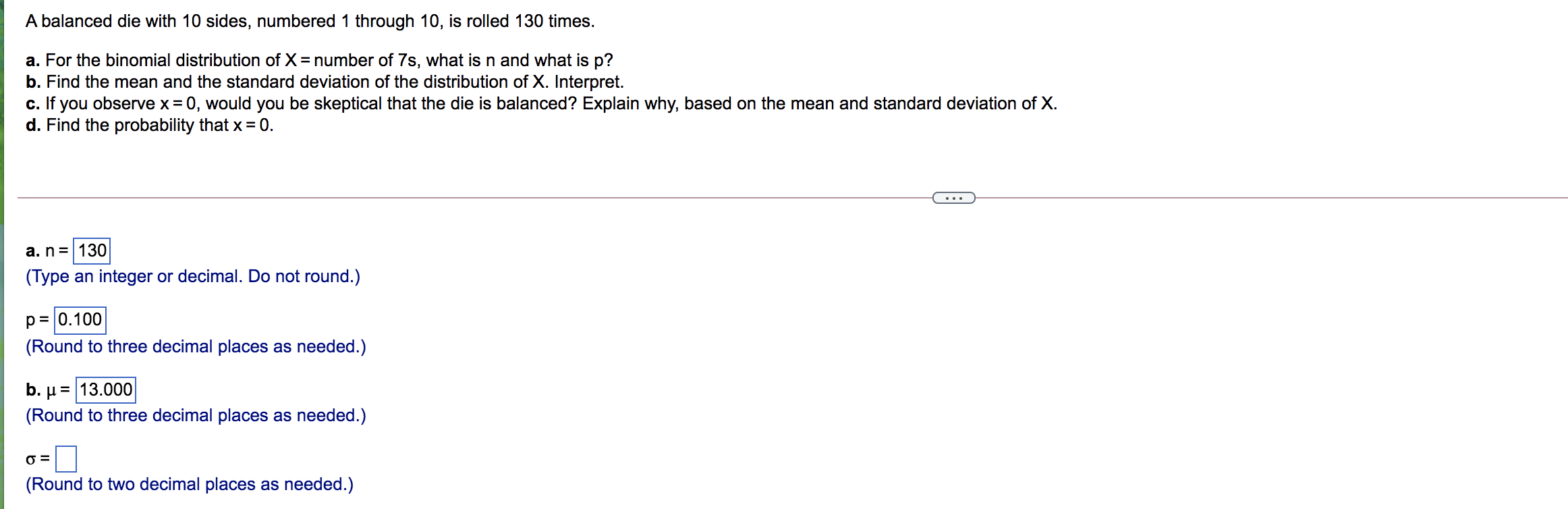 Solved A balanced die with 10 sides, numbered 1 through 10, | Chegg.com