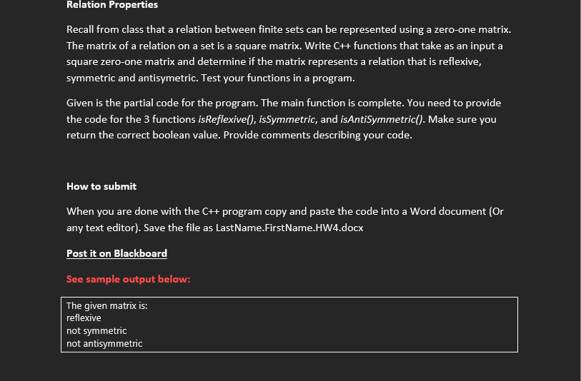 Solved Relation Properties Recall from class that a relation | Chegg.com
