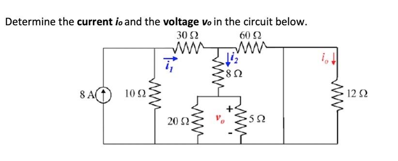 Solved Determine the current io and the voltage vo in the | Chegg.com