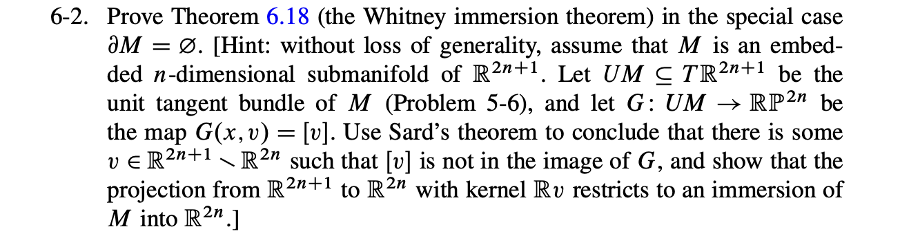 Solved 2. Prove Theorem 6.18 (the Whitney immersion theorem) | Chegg.com