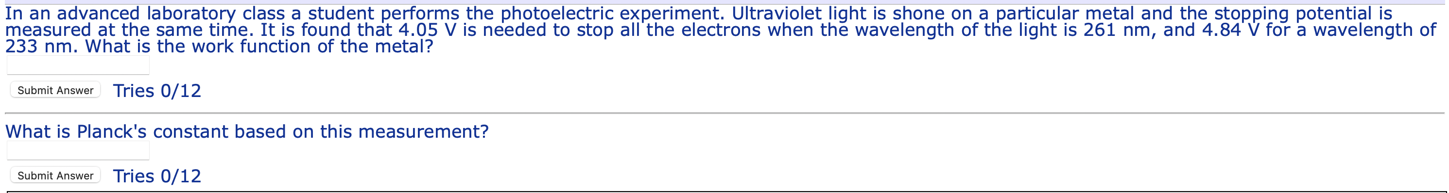 Solved In an advanced laboratory class a student performs | Chegg.com