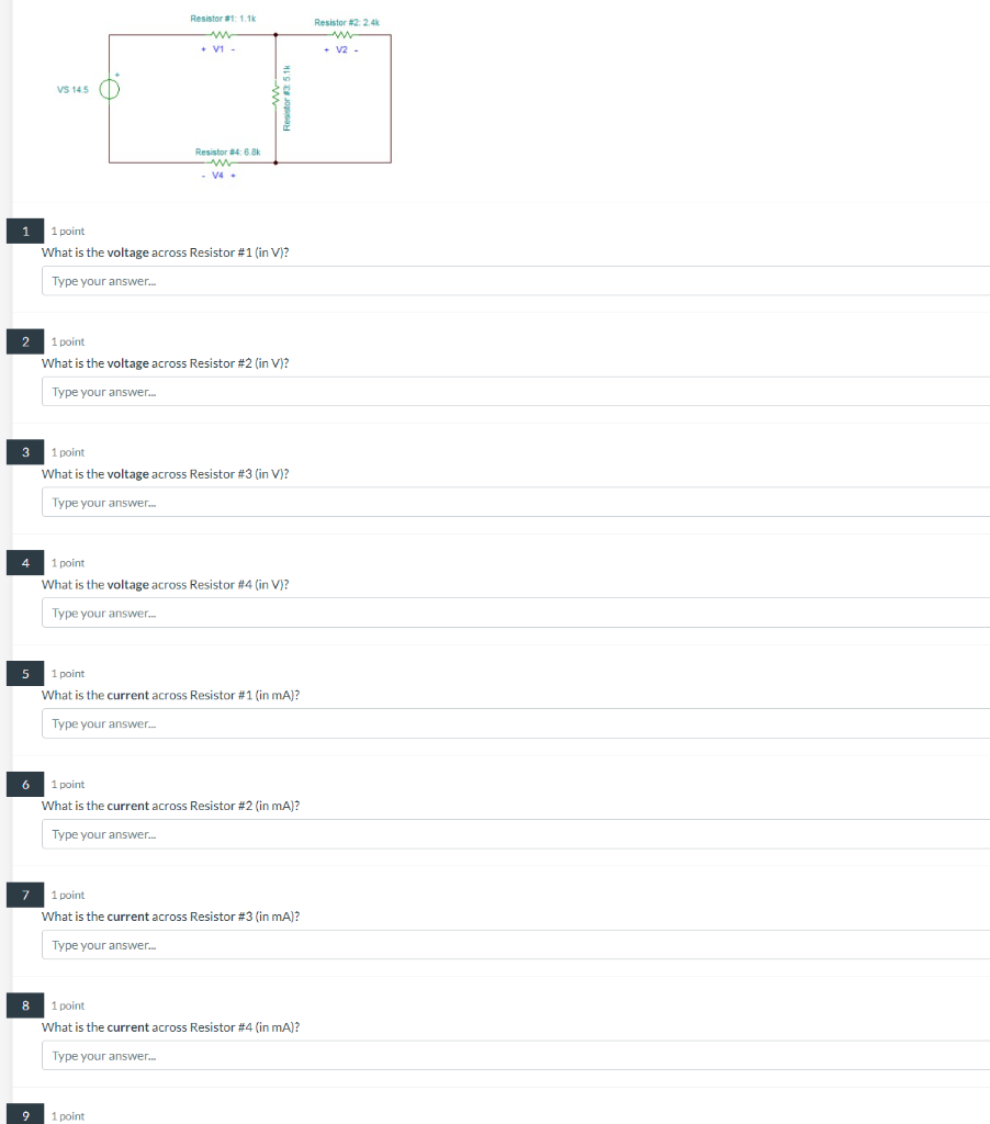 Solved What is the voltage across Resistor \#1 (in V)? Type | Chegg.com