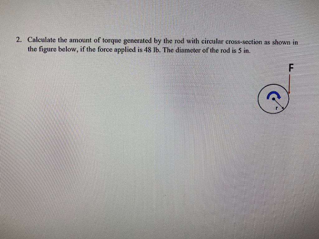 Solved Calculate the amount of torque generated by the rod | Chegg.com