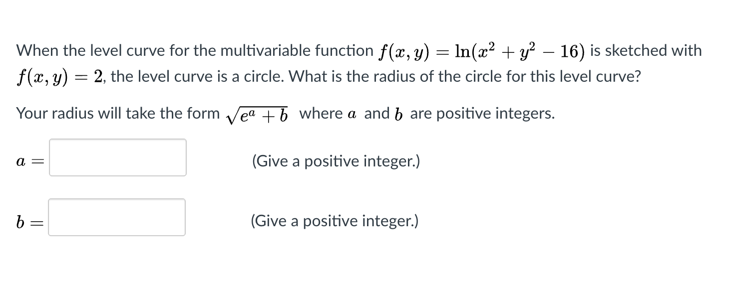 Solved When the level curve for the multivariable function | Chegg.com