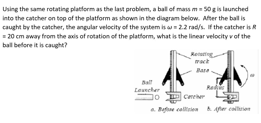 Solved Using the same rotating platform as the last problem, | Chegg.com