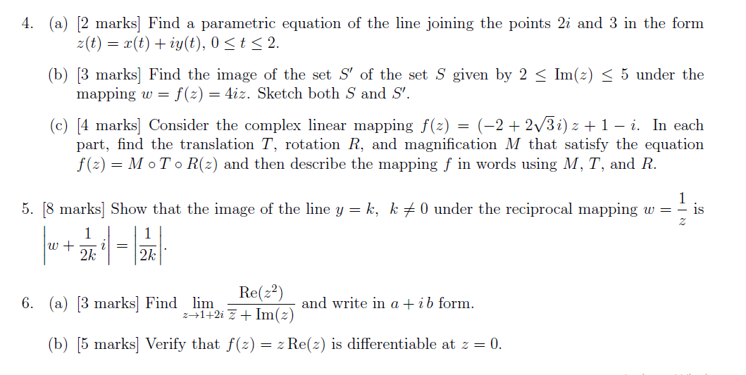 Solved 4. (a) [2 marks Find a parametric equation of the | Chegg.com