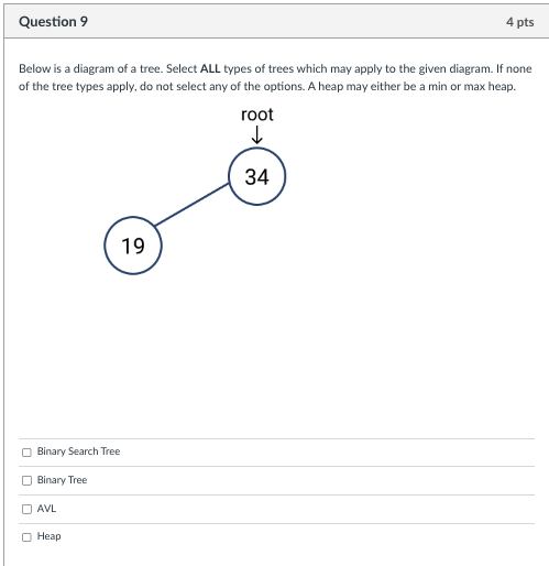 Solved Below is a diagram of a tree. Select ALL types of | Chegg.com