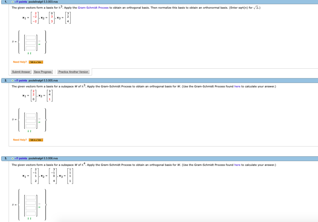 Solved 5.3.003.nva The given vectors form a basis for R3. | Chegg.com