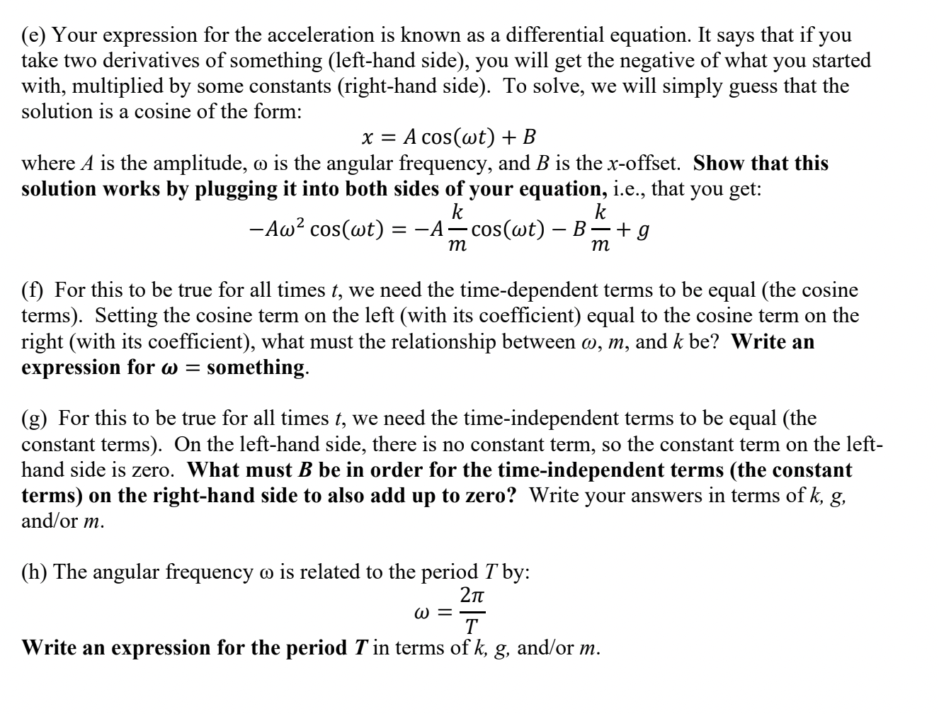 Solved (a) First, draw a free-body diagram for a mass | Chegg.com