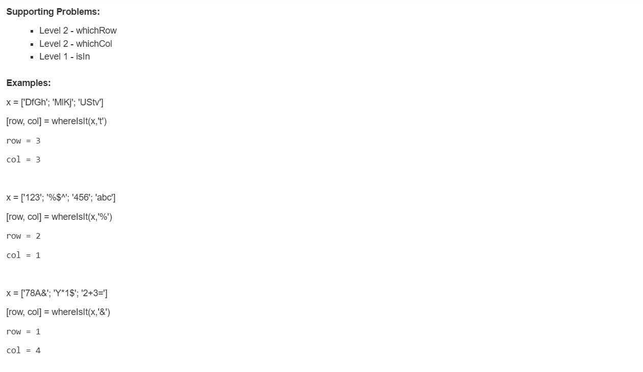 Solved Input: 1. (char) NxM array of characters 2. (char) | Chegg.com