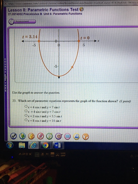 Solved Which set of parametric equations represents the | Chegg.com