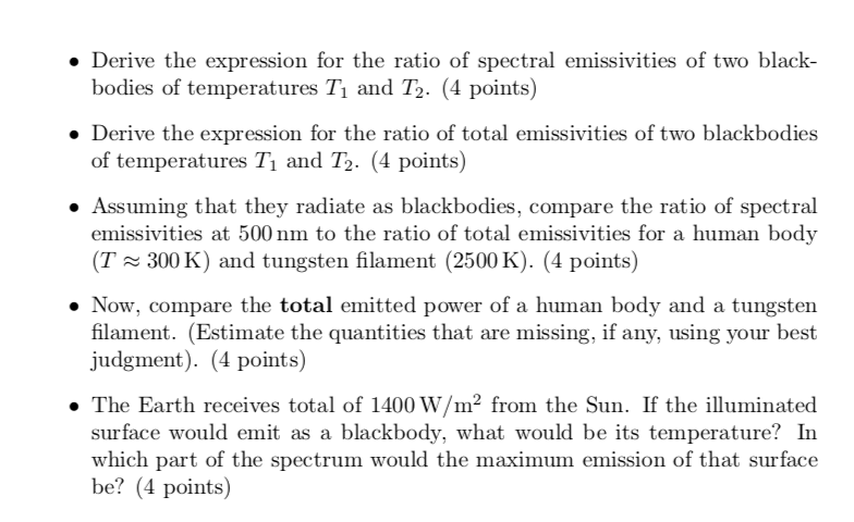 Solved Problem 3: This problem deals with blackbody | Chegg.com
