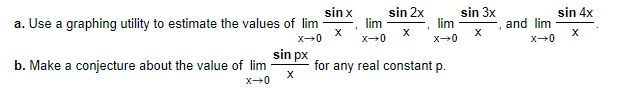 Solved sinx a. Use a graphing utility to estimate the values | Chegg.com