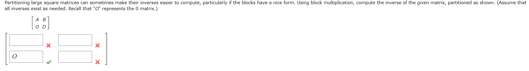 Solved Partitioning large square matrices can sometimes make | Chegg.com